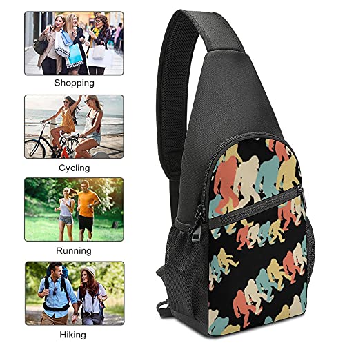 FunnyStar Retro Bigfoot Sasquatch Sling Bag Crossbody Shoulder Chest Bags Print Backpack Travel Daypack