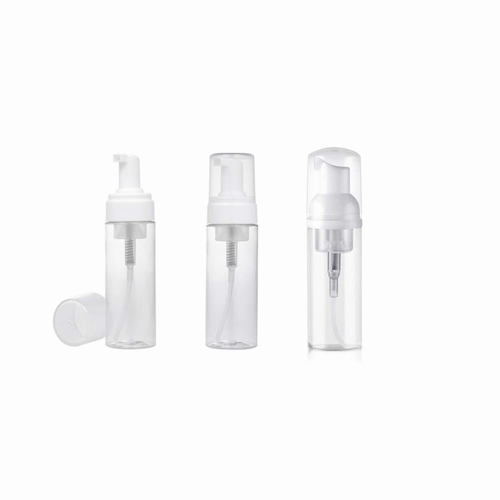 30ml Empty Refillable Clear Plastic Foamer Pump Bottle, Travel Foam Dispenser Liquid Soap Container for Cosmetic Makeup, Kitchen, Shampoo, Bathroom Countertops (3 Pack)