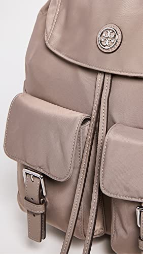Tory Burch Women's Virginia Flap Backpack, Gray Heron, Grey, One Size