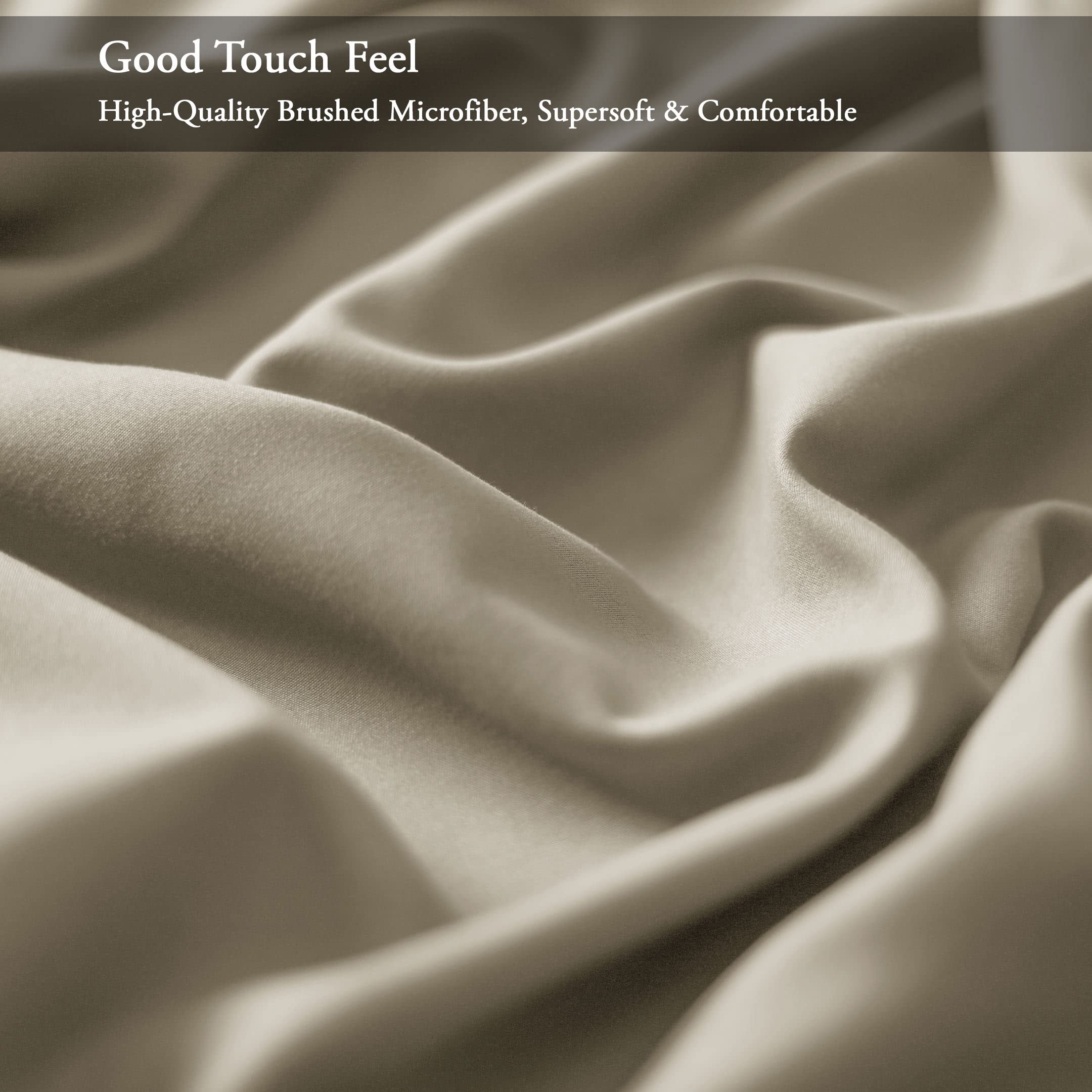 IR Imperial Rooms Beige Full Size Bed Sheets - 4 Pcs Luxury Sheets & Pillowcases for Spa, Hotels, Guest Bedroom & Airbnbs - Brushed Microfiber Full Size Sheets