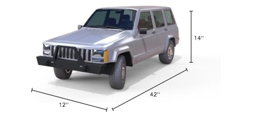 Autoholic Front Bumper & Rear Bumper Kit Fit for 1984-2001 Jeep Cherokee XJ with Hitch Receiver D-rings