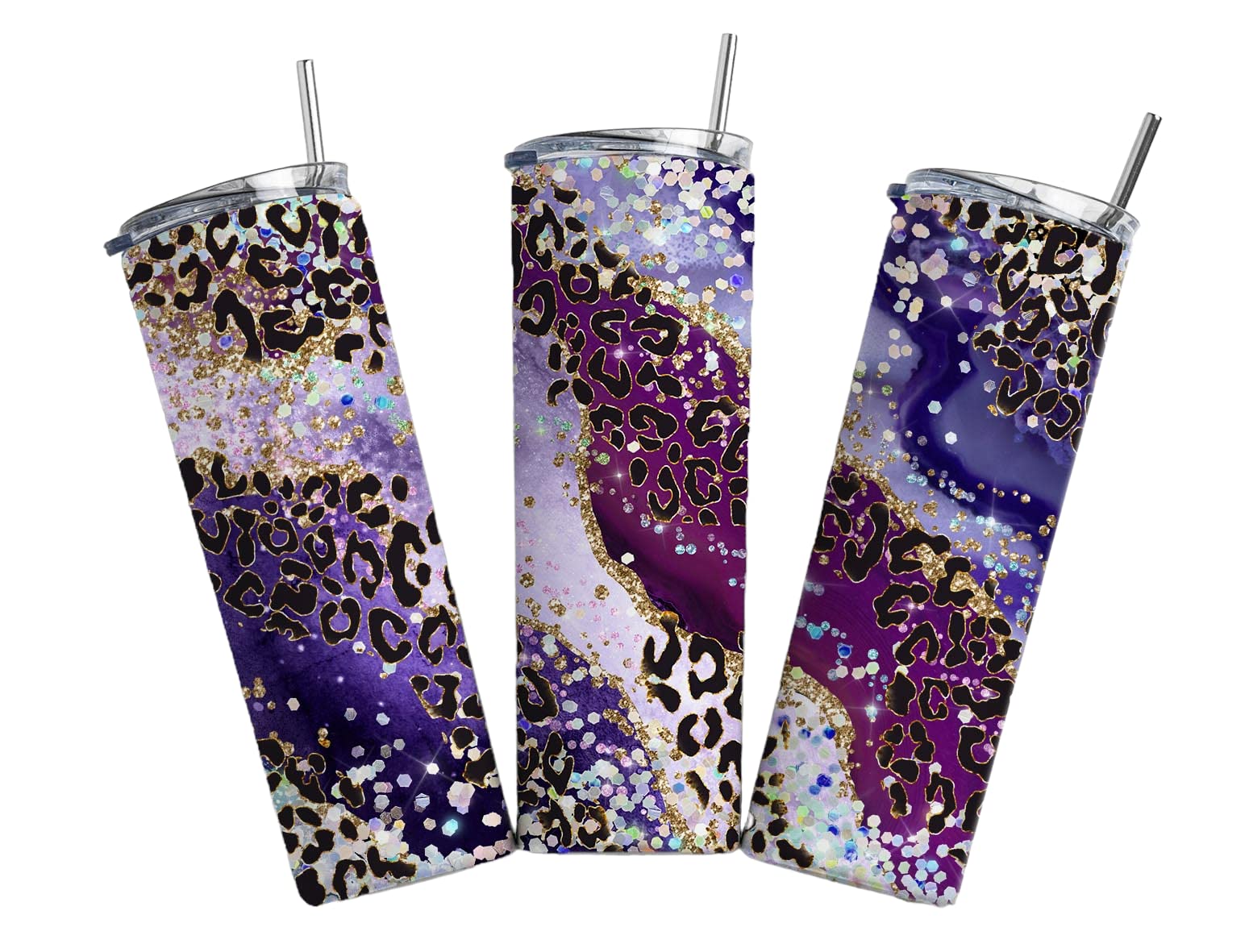 Leopard Agate Tumbler Sublimation Transfer, Ready to Press, 20 oz Straight Tumbler, Cheetah Transfer for Tumbler, Geode Transfer