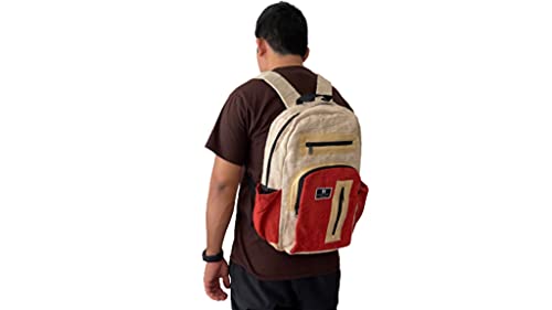 Zillion Craft Classic Back Pack from Himalayan core Hemp Fiber. Best fit for School College and Outdoor Activities with Comfort and Style.Hand Made Hemp Backpack with Unisex Design