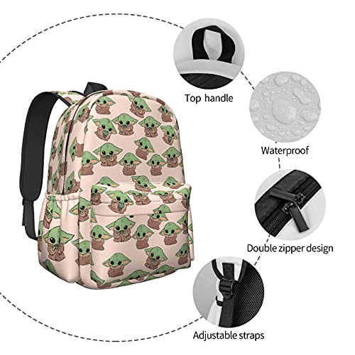 meiystyle Kids Yoda Backpack Student Cute Book Bag Travel Bag Satchel for Boys Girls (Pink)