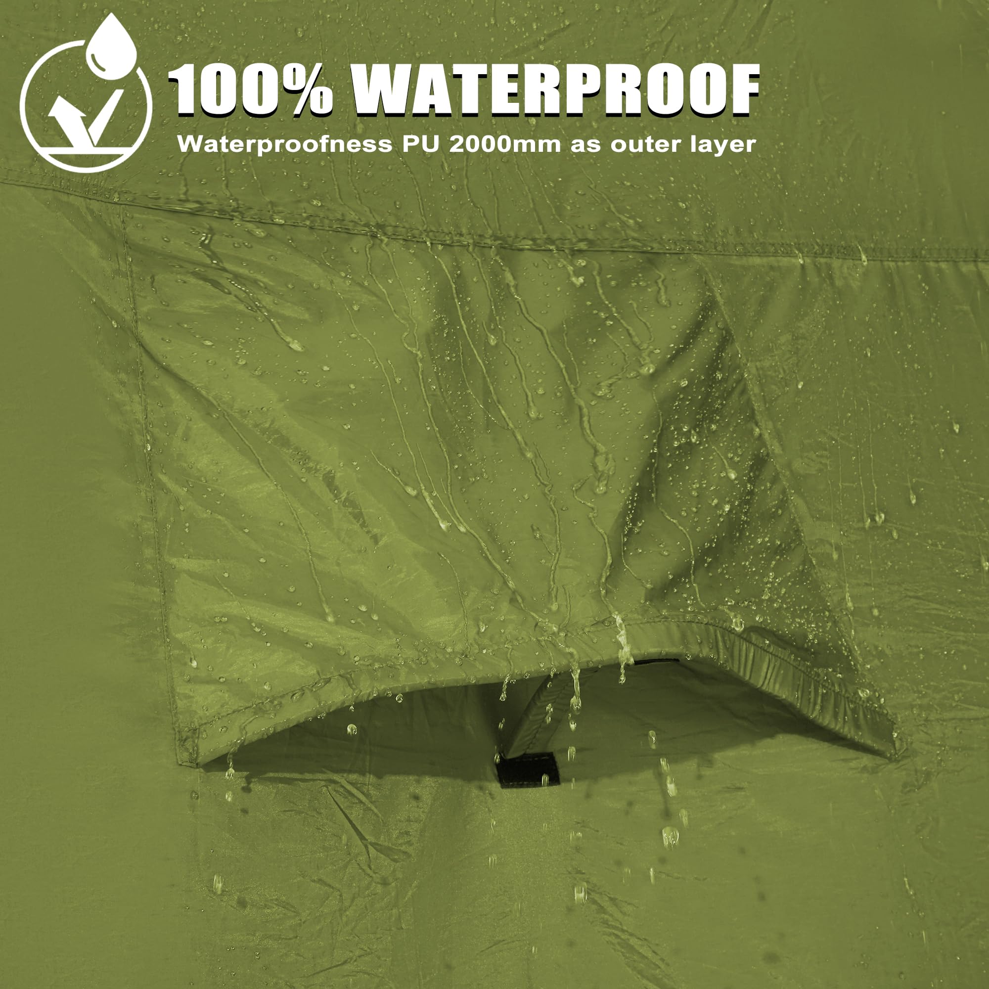 GoHimal Pickup Truck Tent, Waterproof PU2000mm Double Layer for 5.5-6.0 FT Truck Bed, Portable Bed Tent for Camping, Green