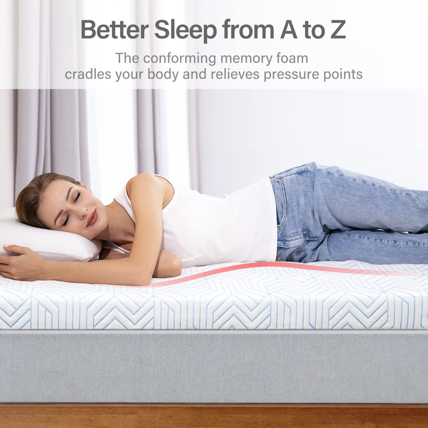 BedStory Firm Mattress Topper Queen 4 Inch, High-Density Memory Foam Provides Extra Lumbar Support, Enhanced Lower Back Relief, Firm & Supportive Cooling Gel Foam for Pressure Relief, 40 Days Trial