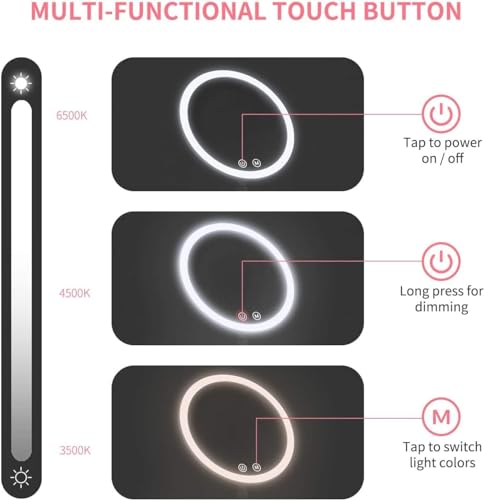 Make up Mirror with Lights, 1X/10X Magnifying Vanity Mirror with 46 LED Lights, 3 Lighting Modes, Brightness Adjustable and Rechargeable Personal Compact Travel Makeup Mirrors