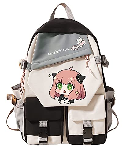 Iuene Anime Teenage Student Anya Forger Shoulder Bag High-Capacity School Backpack Bag Twilight Bookbag Yor Forger Sports Bag (Black-5, One Size)