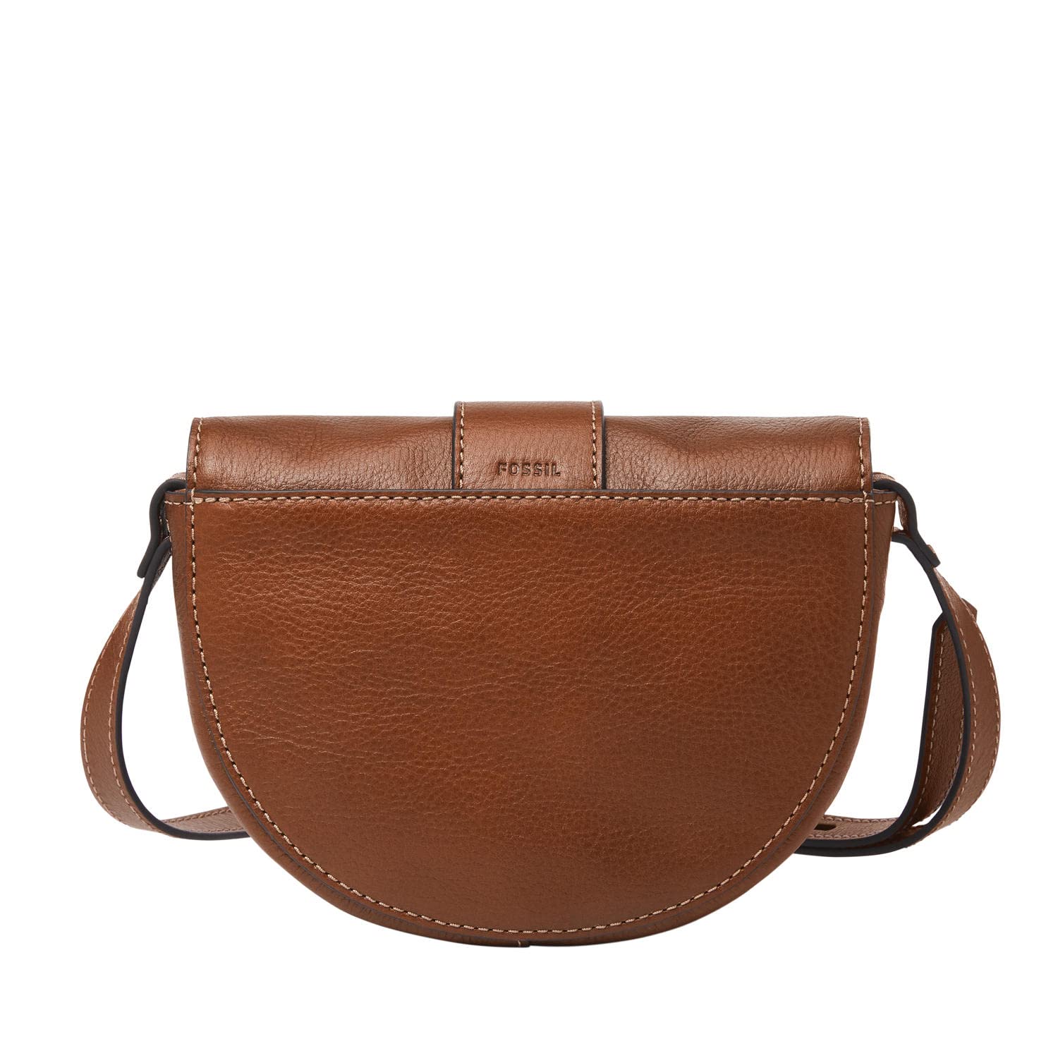 Fossil Women's Harwell Leather Small Flap Crossbody Purse Handbag, Brown (Model: ZB1853200)