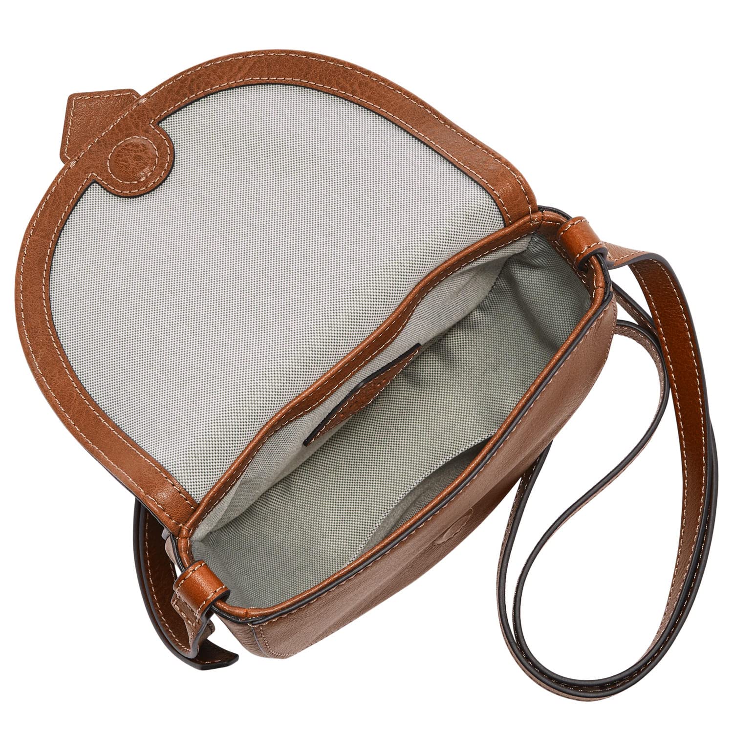 Fossil Women's Harwell Leather Small Flap Crossbody Purse Handbag, Brown (Model: ZB1853200)