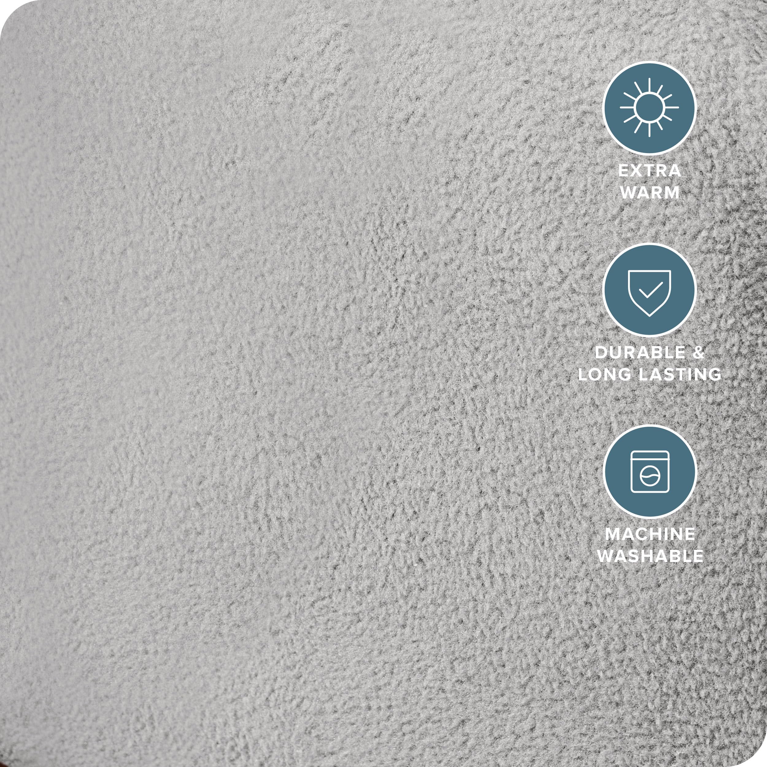 Bare Home Super Soft Fleece Fitted Sheet - Twin Size - Extra Plush Polar Fleece, No-Pilling - Deep Pocket - All Season Cozy Warmth (Twin, Light Grey)