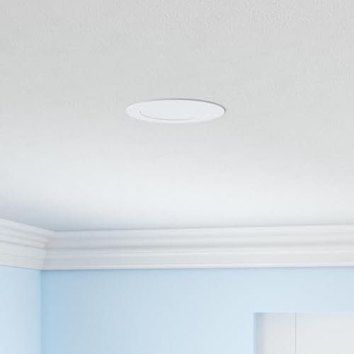 POPANU 4inch Gimbal LED Recessed Light Recessed LED 4 inch White Swivel Gimbal Canless Light 360° Rotation 90° Tilt 4" 9W Eyeball Lighting Dimmable Adjustable Can Spotlights 5CCT White 4 inch 6 Pack