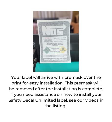 Safety Decal Unlimited Nitrous Oxide Bottle Replacement Refill Peel and Stick Label Decal Sticker Sign 2 5 10 15 20lb Made in America (Non-Laminated 10LB) (Black)