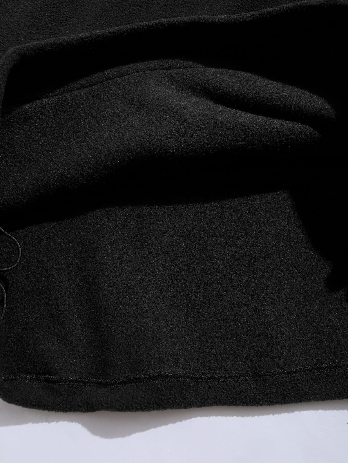ZAFUL Men's Fluffy Polar Fleece Sweatshirt NEW YORK Embroidery Colorblock Half Zip Unisex Hoodie Black M