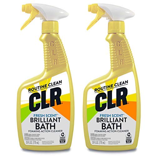 CLR Brilliant Bath Foaming Bathroom Cleaner Spray (Pack Of 2) & Windex Glass and Window Cleaner Spray Bottle, Original Blue, 23 fl oz