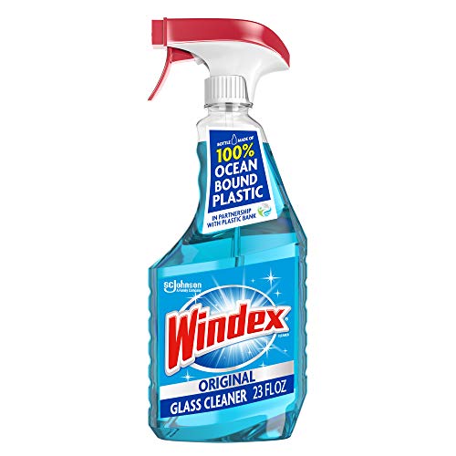 CLR Brilliant Bath Foaming Bathroom Cleaner Spray (Pack Of 2) & Windex Glass and Window Cleaner Spray Bottle, Original Blue, 23 fl oz