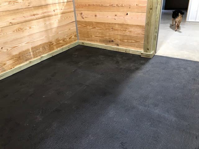 Tru-Stall 1 Piece 3/4" Thick Rubber Mat - 14' x 14' - Horse Stall Mat, Extra-Large Seamless Rubber Mat, One Piece Rubber Flooring for Horses, Stalls, Gyms, Garages, Barns, and More
