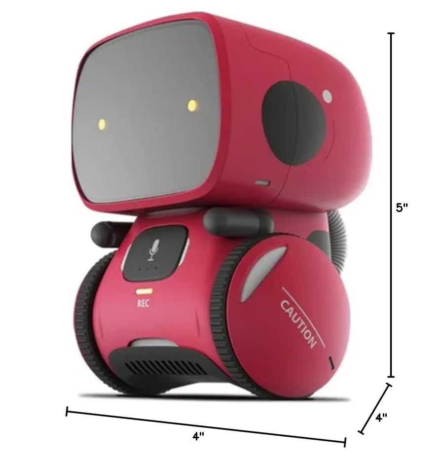 BOPTU Robot Toy, Singing Dancing Kids Smart Robot with Speech Recognition (Red)