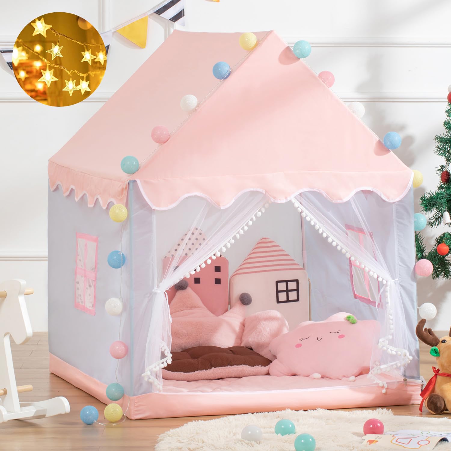 Kids' Play Tents Children's Tent Indoor Outdoor Princess Girls' Game House Small House Child Castle Separate Bed Divine Tool Toy House