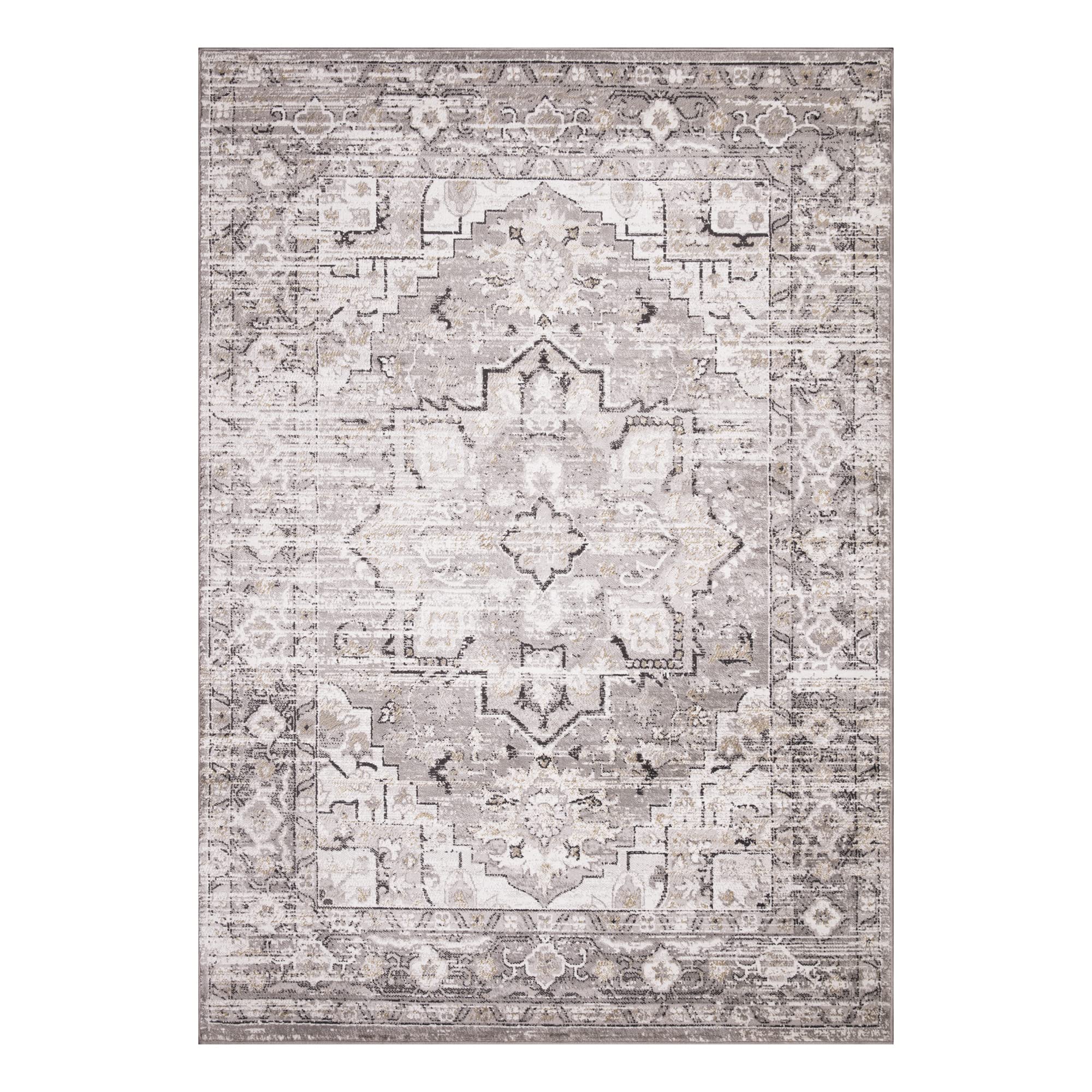 Bloom Rugs 8 x 10 Rug - Gray/Beige Traditional Persian Area Rug for Living Room, Bedroom, Dining Room, and Kitchen - Exact Size: 7'5" x 10'
