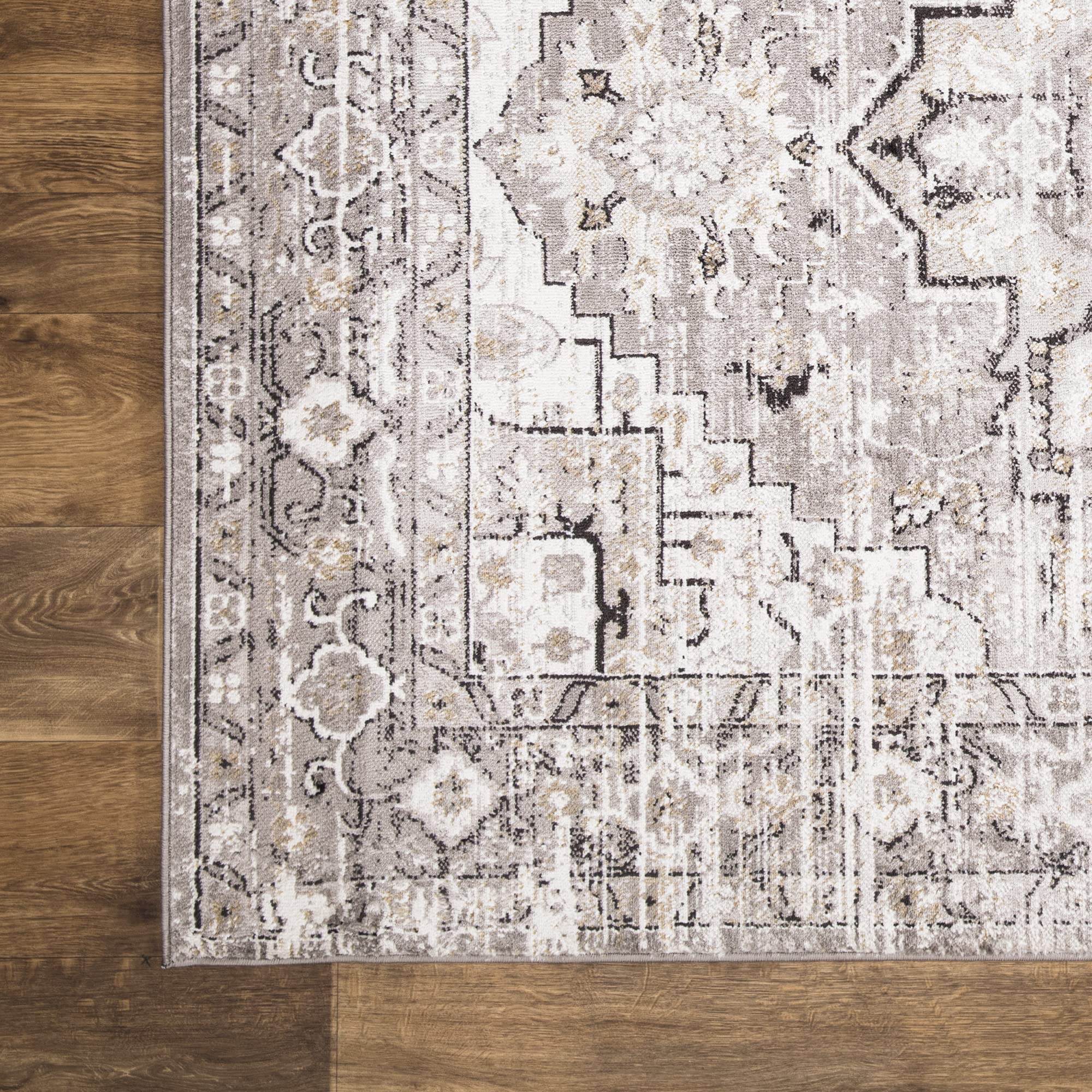 Bloom Rugs 8 x 10 Rug - Gray/Beige Traditional Persian Area Rug for Living Room, Bedroom, Dining Room, and Kitchen - Exact Size: 7'5" x 10'