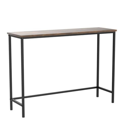 Lifewit 39.4 Inch Narrow Console Table with Metal Frame for Living Room, Industrial Long Entryway Table for Hallway, Entrance, Office, Corridor, Coffee Behind Sofa, Rustic Brown