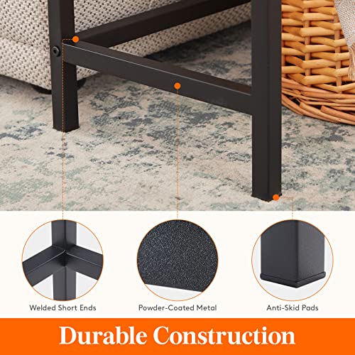 Lifewit 39.4 Inch Narrow Console Table with Metal Frame for Living Room, Industrial Long Entryway Table for Hallway, Entrance, Office, Corridor, Coffee Behind Sofa, Rustic Brown