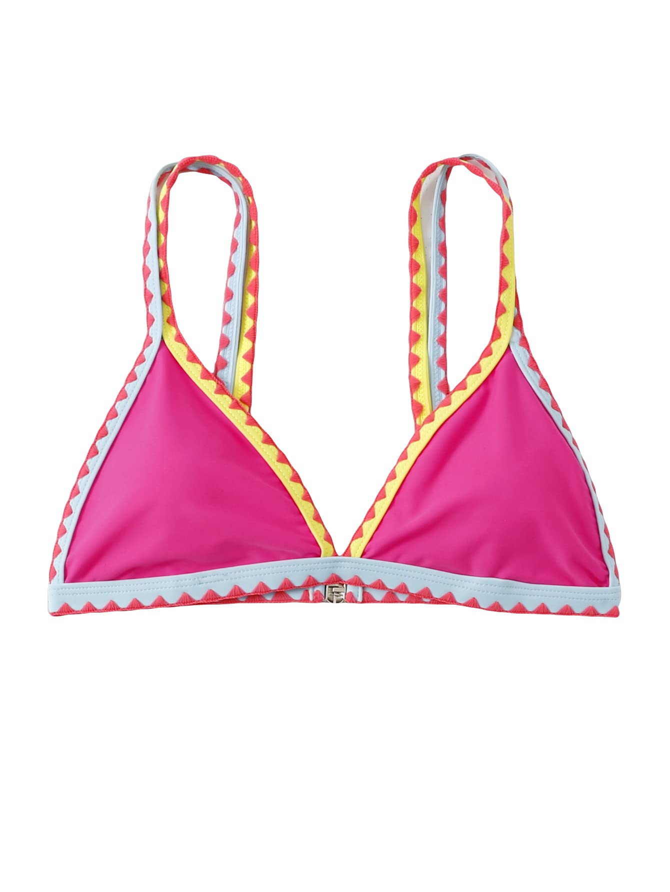 SOLY HUX Women's Triangle Bikini Top Spaghetti Strap Sexy Swimsuit Top Only Pink S