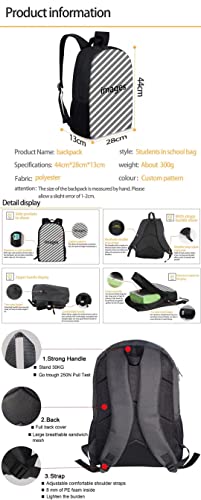 Youngerbaby Fire Water Rugby Print Kids Backpack Teen Boys Daypack School Book Bag Lunch Box Pen Case 3 in 1 Backpack Set