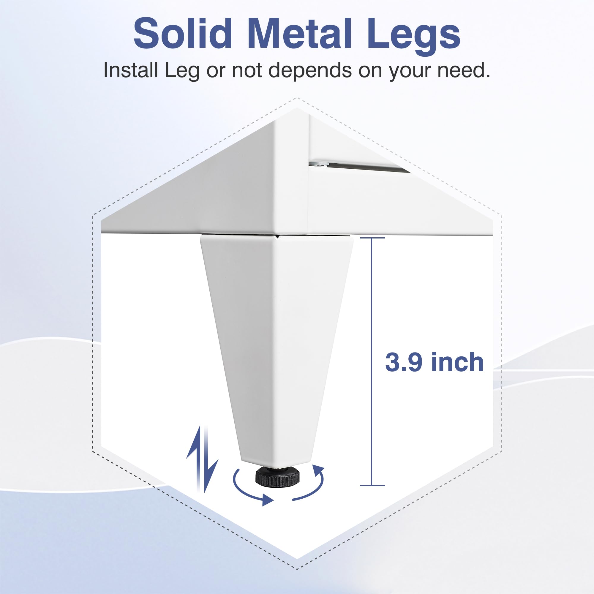 LISSIMO Metal Storage Cabinet,Home Office Cabinet with Doors and Adjustable Shelves,Locking Cabinet with Adjustabl Leg Levelers Assembly Required(White)