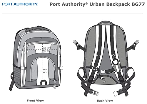 Port Authority Organizer Pocket Urban Backpack, Grey/Black/Stone, One Size