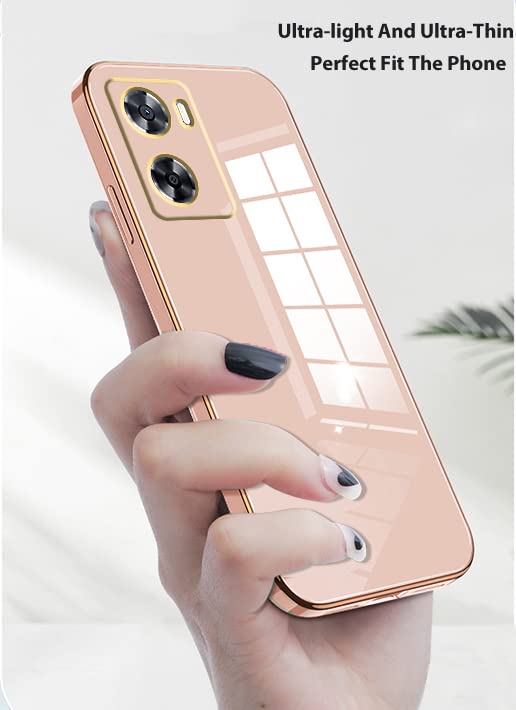 Wousunly Compatible with Oppo A57s Case Silicone Pink, Plating for Oppo A57 4g Phone Case Shockproof Thin and Soft Cover (Pink)