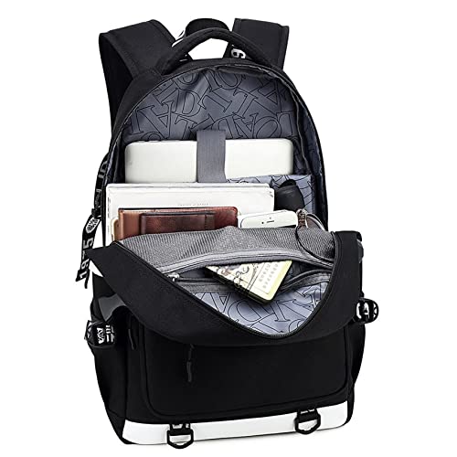 WRIGGY Kid School Knapsack with USB Charger Port and Headphone Interface-Kylian Mbappe Backpack Travel Bag