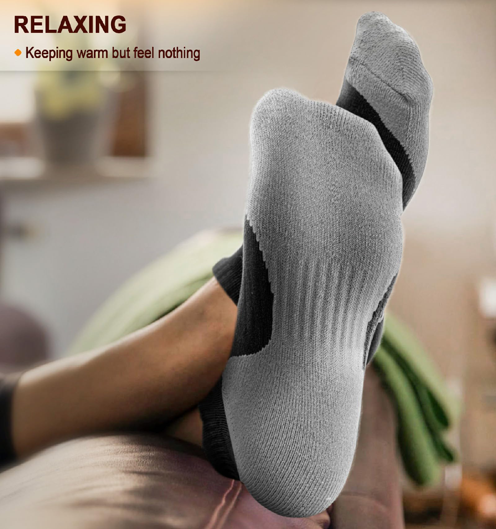 BULLIANT Mens Socks 6 Pairs-Athletic Ankle Socks Cushioned No Show For Men Running-Arch Compression Support(6Pairs,Shoes Size:Men 10-12)