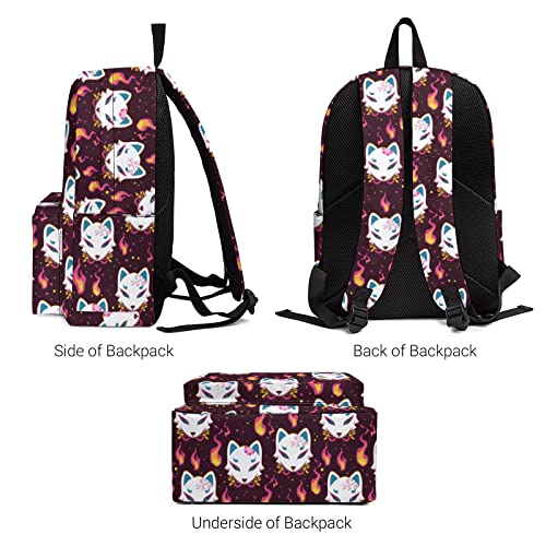 Fox Casual Backpack Lightweight Book Bag Classic Basic Backbag Large Capacity For Travel College
