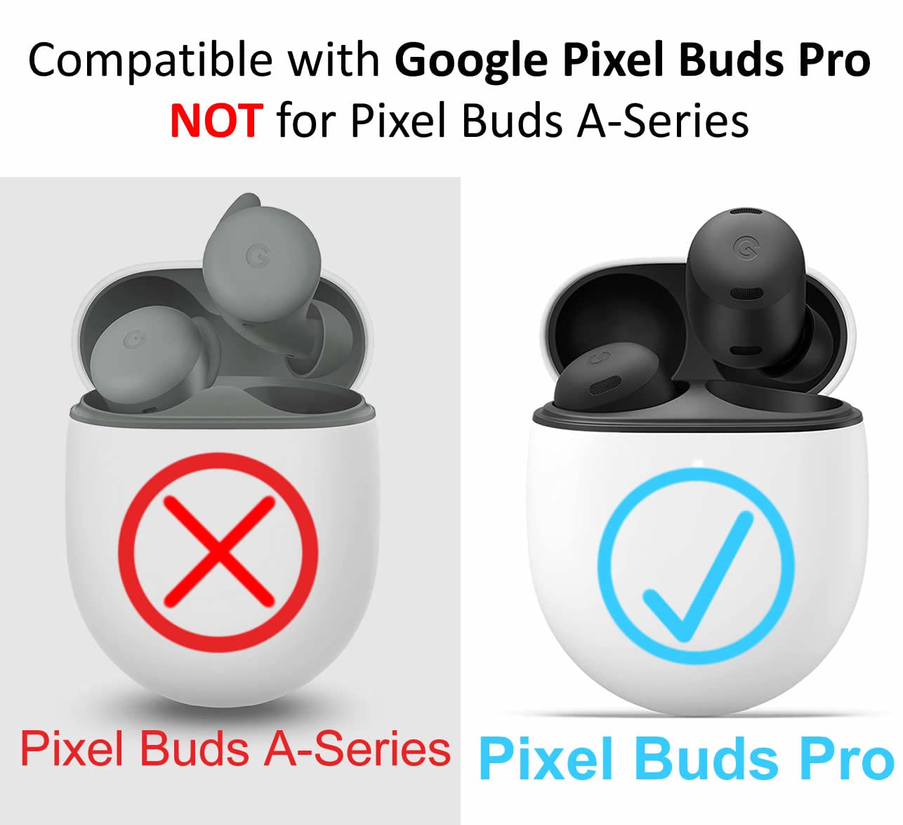 A-Focus 3 Pairs Compatible with Pixel Buds Pro Ear Tips Eartips, L/M/S Silicone Earbuds Fit in Case Gel Cover Accessories Compatible with Pixel Buds Pro Black L/M/S
