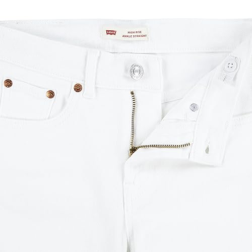 Levi's Girls High Rise Straight Fit Jeans, White, 14 US