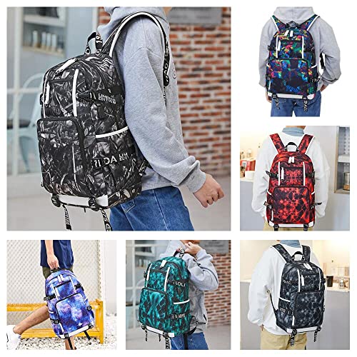 JaJa Star K-B-24 basketball player multi-functional backpack men's and women's travel backpack student schoolbag fan schoolbag (3)