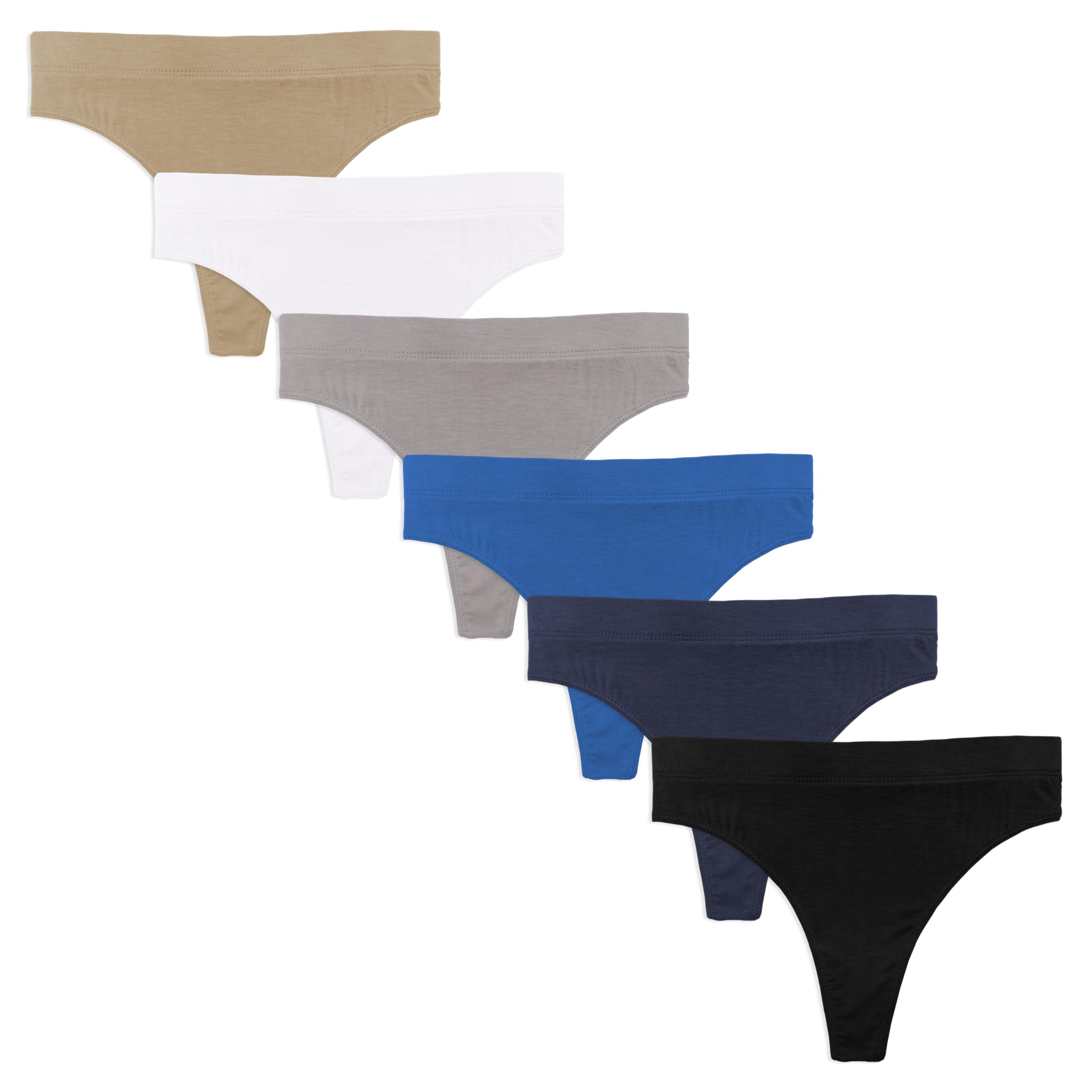 Sexy Basics Women's Sport Thong Panties | Workout Flex Bikini Hi Waist Underwear - Multi Packs