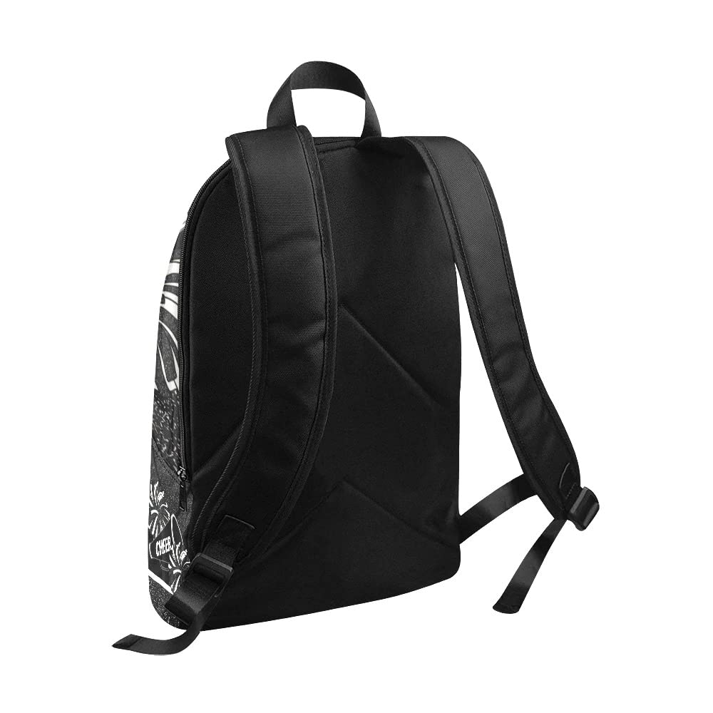 XOZOTY Black Bling Print Cheer Cheerleader Backpack Personalized Name Laptop Bag Travel Daypack for Kids Adult