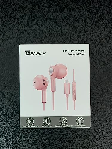 USB C Headphones for Samsung Galaxy S24 S23 Ultra S22 S21 FE S20 A54 A53 USB C Earphones with Mic Volume Control Wired Earbuds USB Type C Headphones for iPhone 16 15 Pro Max Plus iPad Pro Pixel 8 7 6a