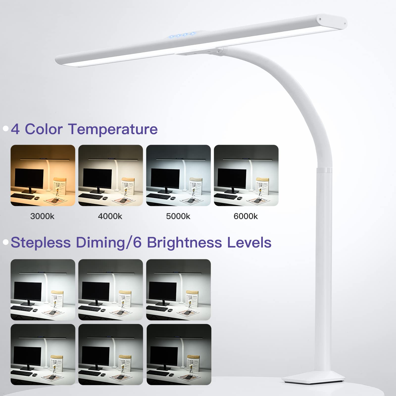 MACASA LED Desk Lamp for Home Office