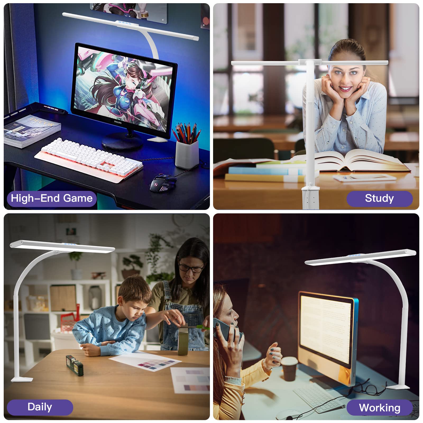 MACASA LED Desk Lamp for Home Office