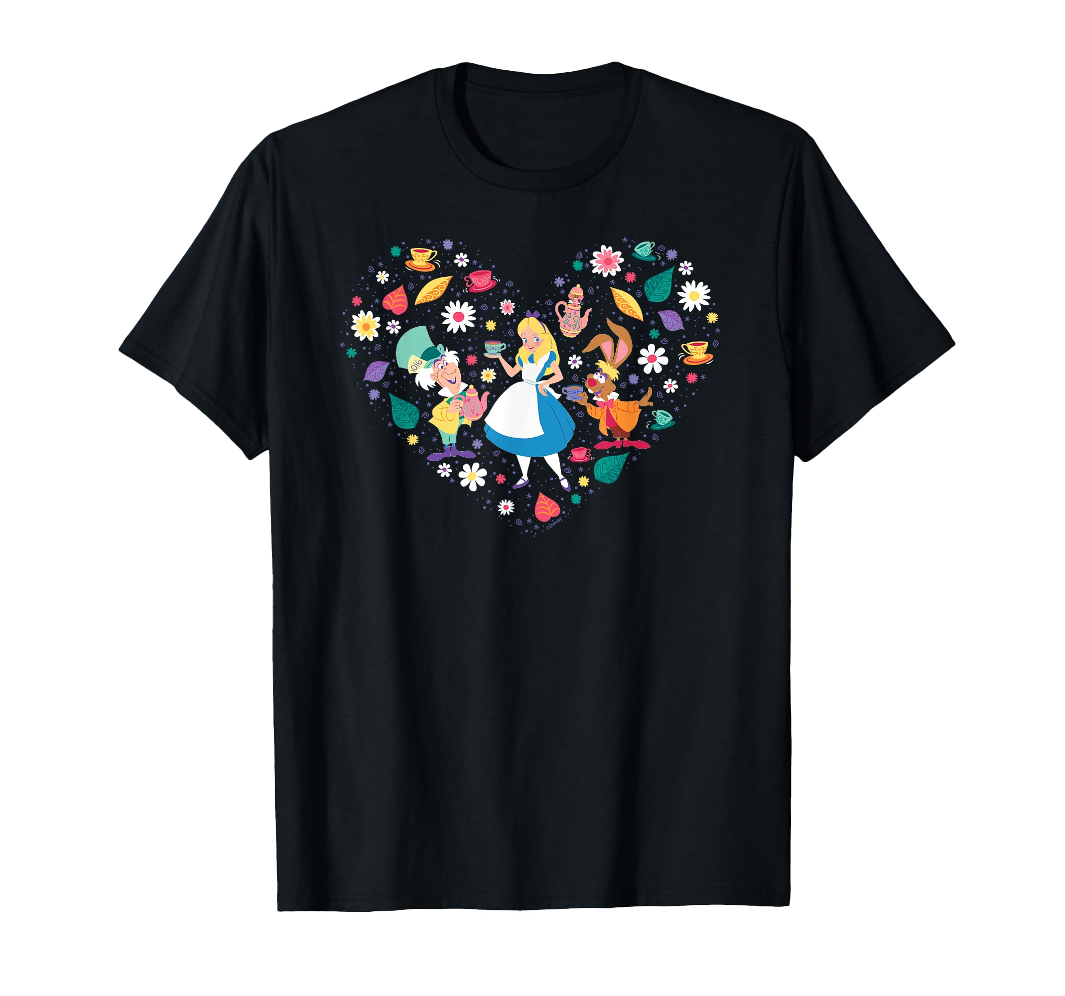 Disney Alice in Wonderland Tea Party Heart Valentine’s Day T-Shirt