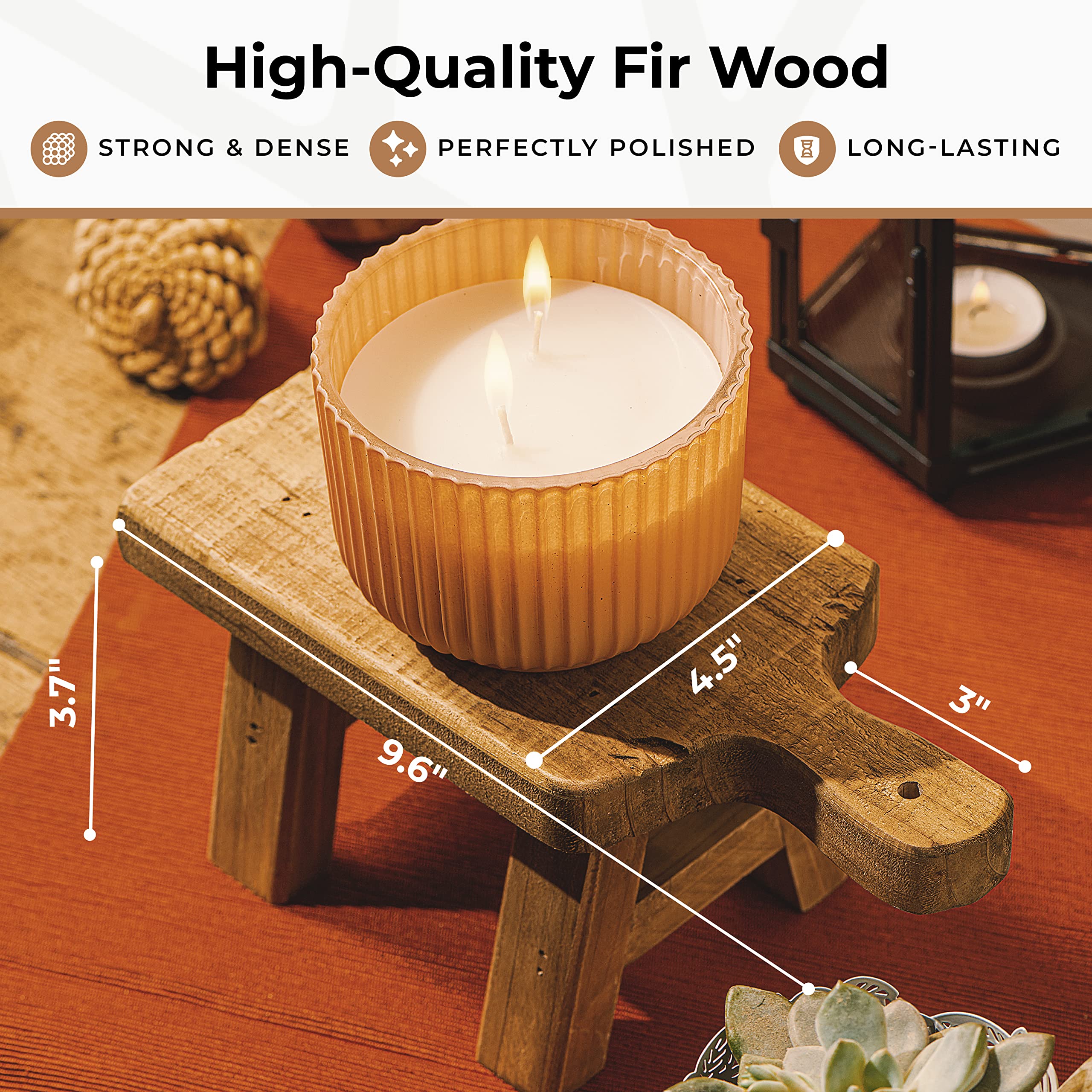 WOODENHOUSE LIFELONG QUALITY Wooden Stand - Rectangular Fir Wood Pedestal Stand for Kitchen, Bathroom, or Decor - Pre-Assembled, Sturdy, Easy Handle, Great Gift