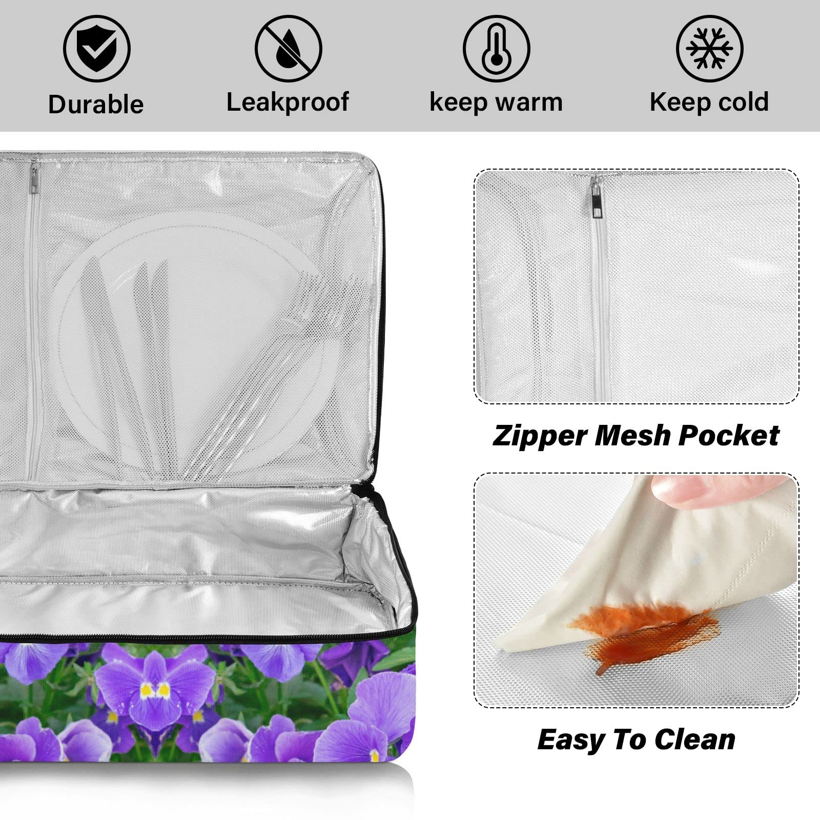 Kigai Palm Pineapple Casserole Dish Carrier for Hot or Cold Food Storage,Insulated Casserole Carrying Case Perfect for Parties, Picnics and Camping; Fits 9” x 13”Baking Dishes