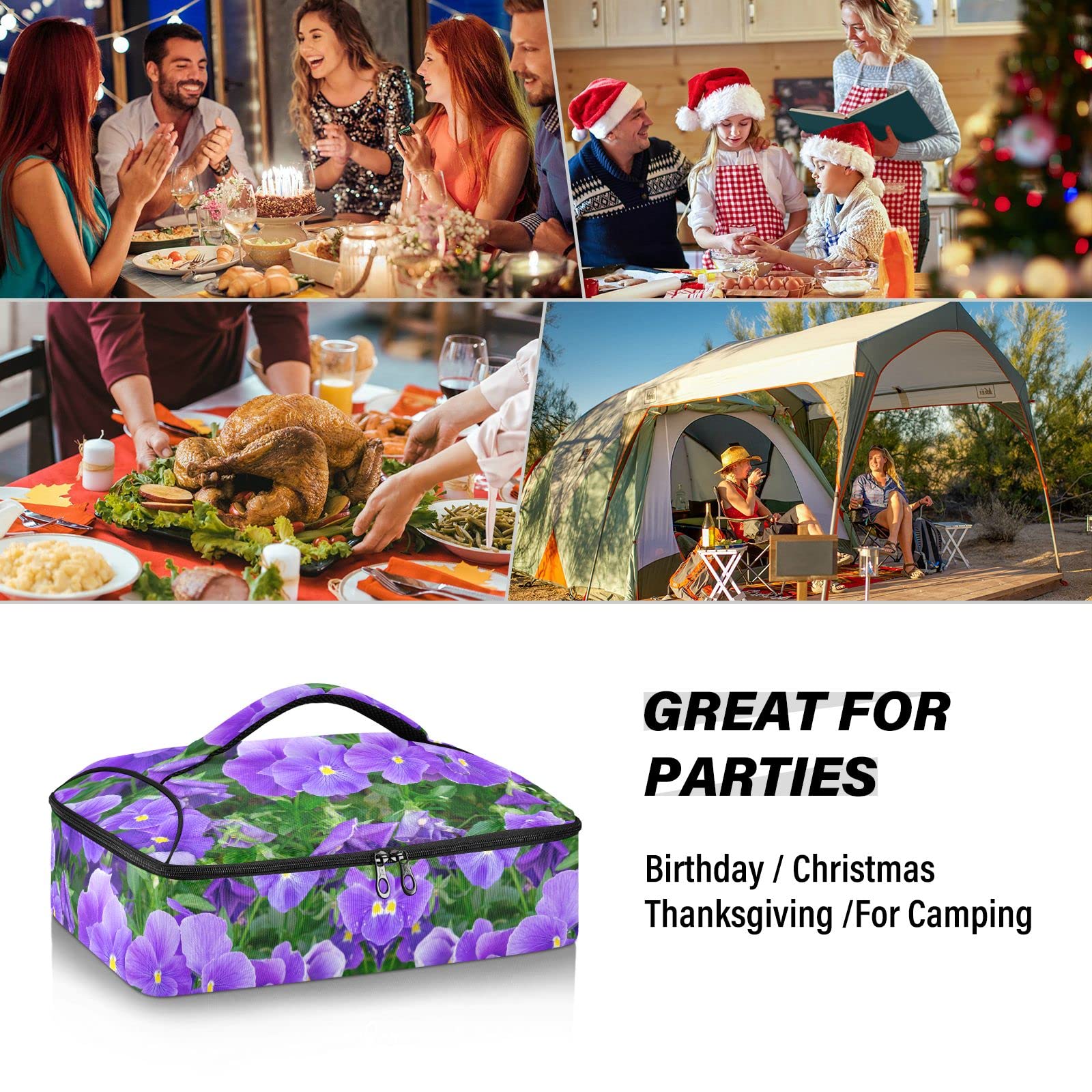 Kigai Palm Pineapple Casserole Dish Carrier for Hot or Cold Food Storage,Insulated Casserole Carrying Case Perfect for Parties, Picnics and Camping; Fits 9” x 13”Baking Dishes