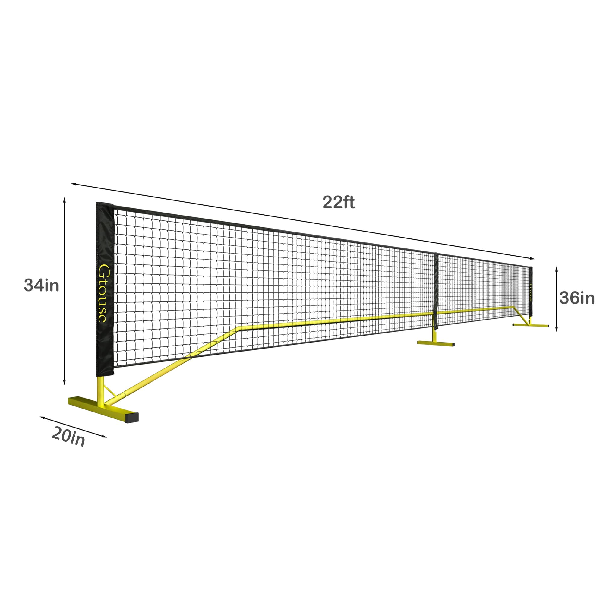 Portable Pickleball Net Outdoor, 22 FT Pickleball Net Regulation Size with Carrying Bag, Pickleball Nets System with Interlocking Metal Frame and Strong PE Net for Driveway
