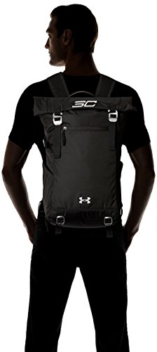 Under Armour unisex-adult SC30 Signature Rolltop Backpack , Black (001)/Silver ,One Size Fits All