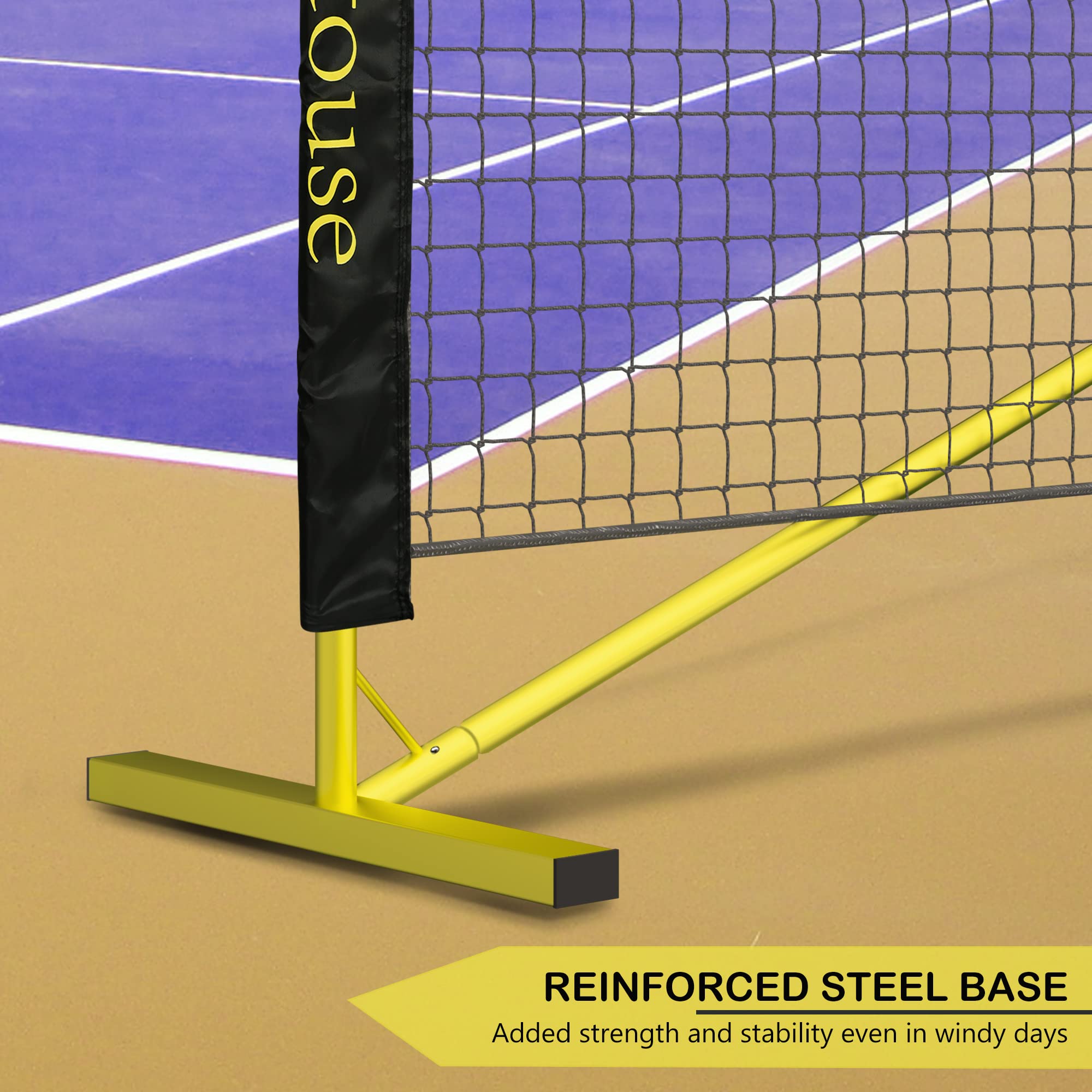 Gtouse Pickleball Nets,Pickleball Nets Portable Outdoor,22FT Regulation Size Pickleball Net for Driveway with Carry Bag,Portable Pickleball Net for Pickleball Court